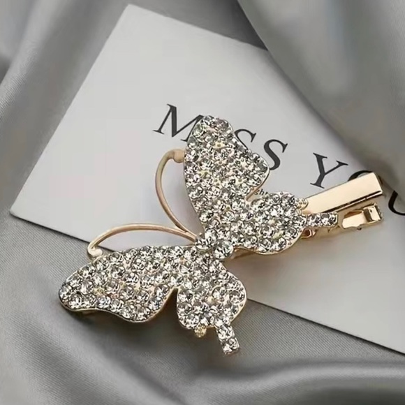 Accessories | Rhinestone Butterfly Hair Clip | Poshmark